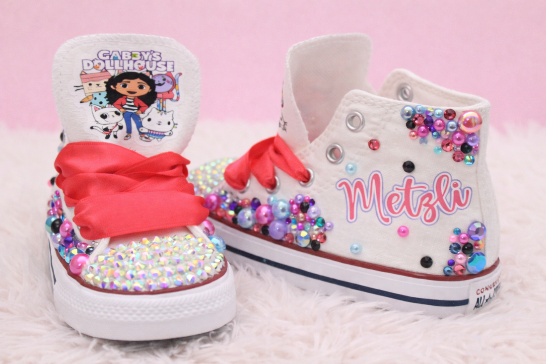 Gabby's dollhouse shoes-Gabby's dollhouse bling Converse-Girls Gabby's ...