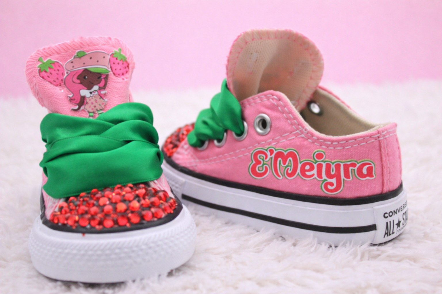 Strawberry Shortcake shoes- Strawberry shortcake bling Converse-Girls ...