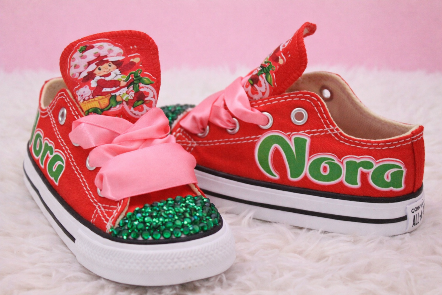 Strawberry Shortcake shoes- Strawberry shortcake bling Converse-Girls ...