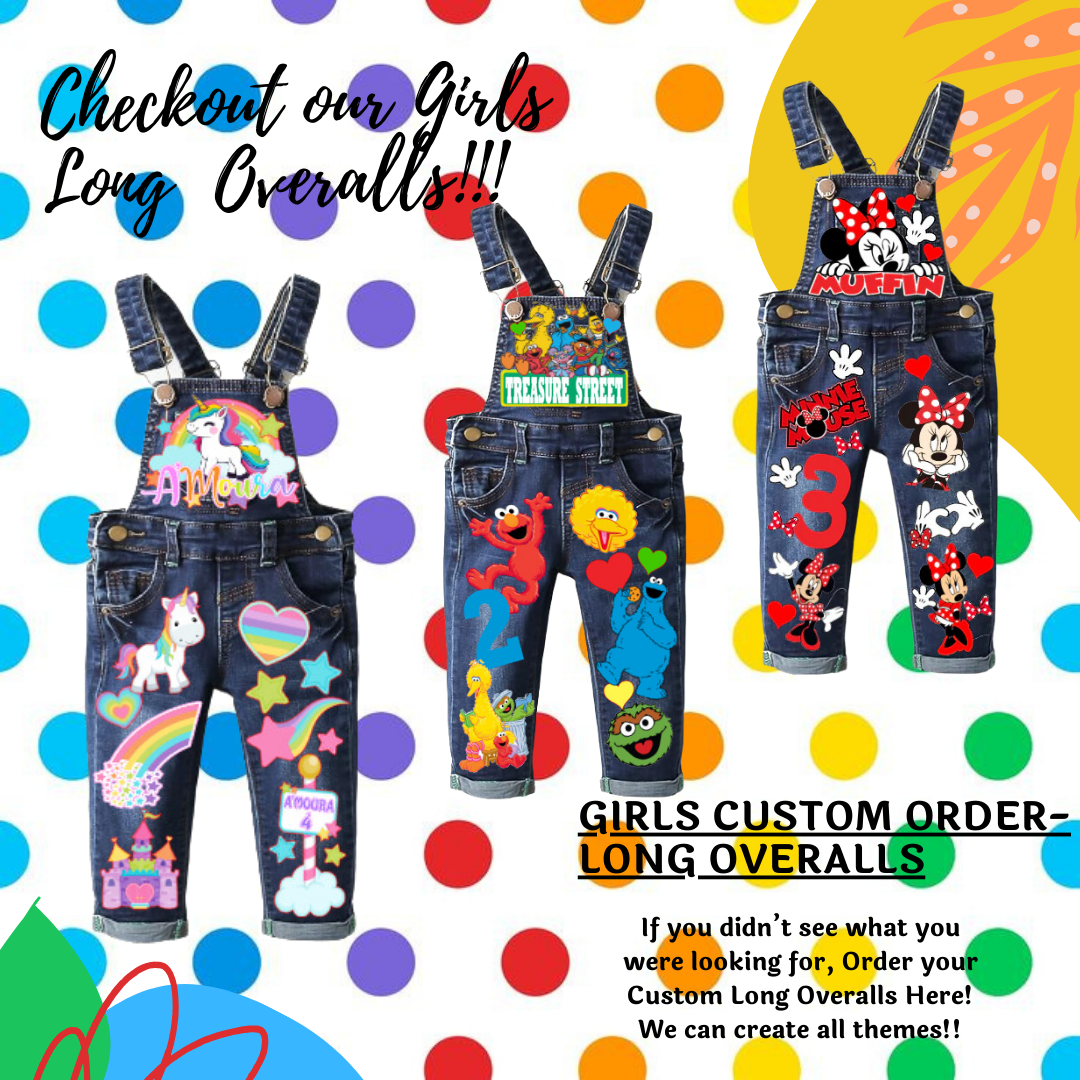 Girls Overalls- Girls Custom Overalls-Girls Birthday Overalls – Pink ...