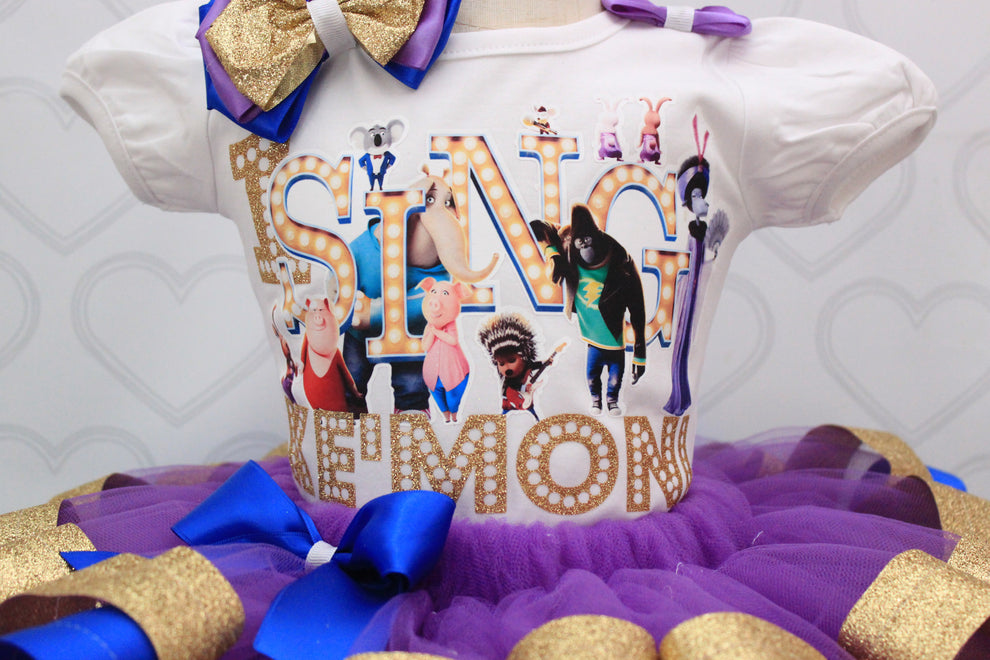 Sing tutu set-Sing outfit-Sing dress-Sing birthday – Pink Toes & Hair Bows