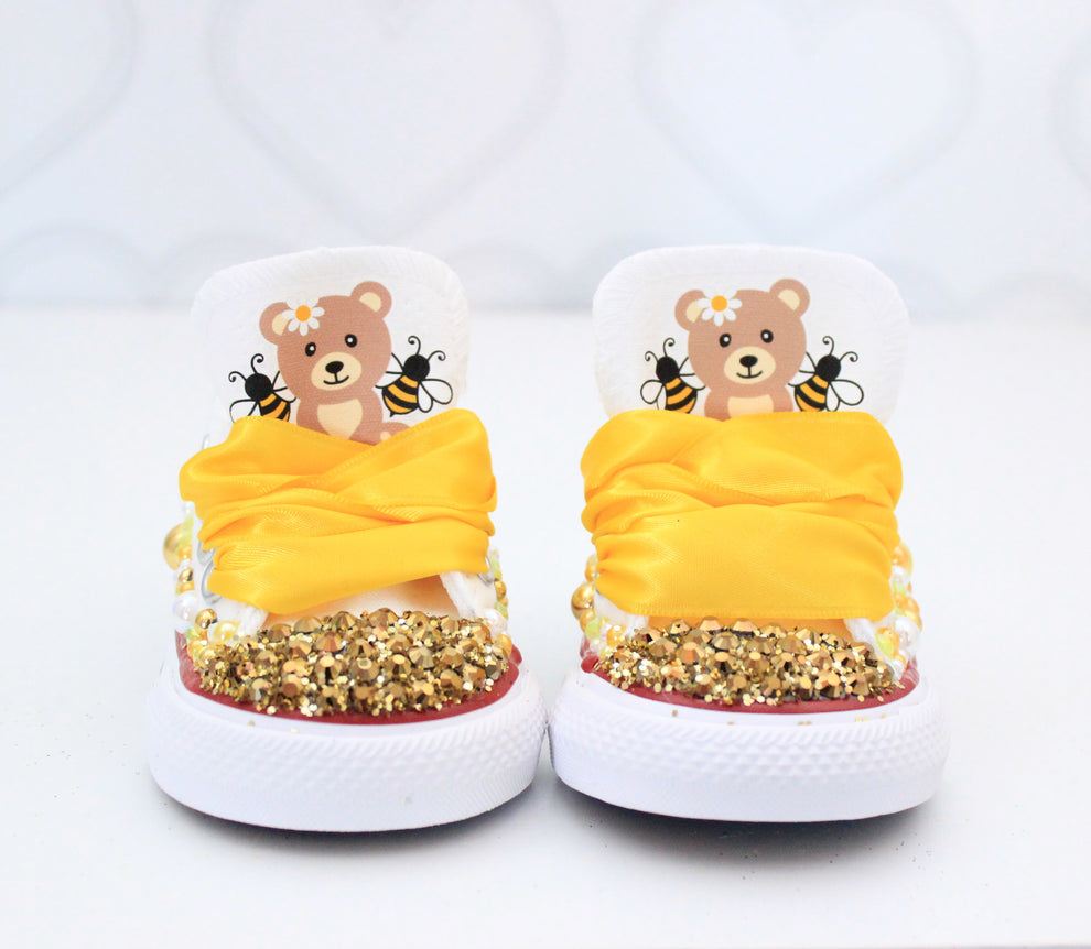 Bee shoes- Bee bling Converse-Girls bee Shoes-bee Converse-My first be ...