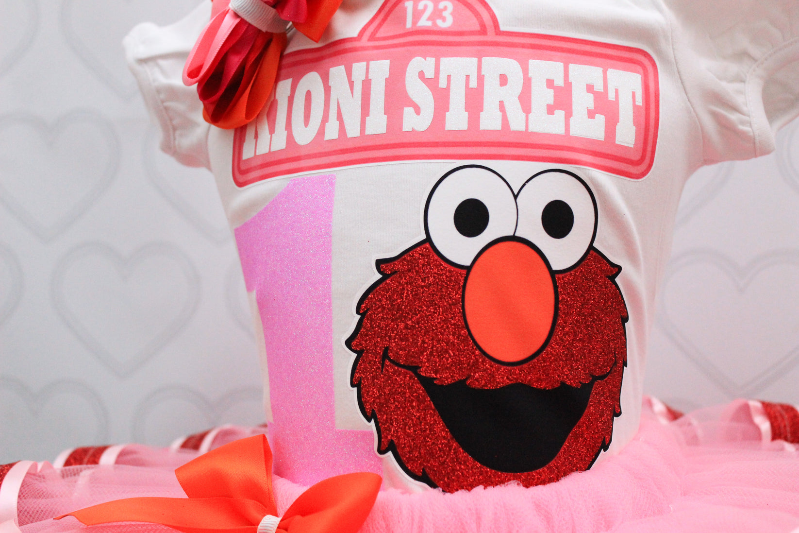 Elmo tutu set-Girly Elmo tutu set-Girl Elmo outfit-Elmo ribbon trim se ...