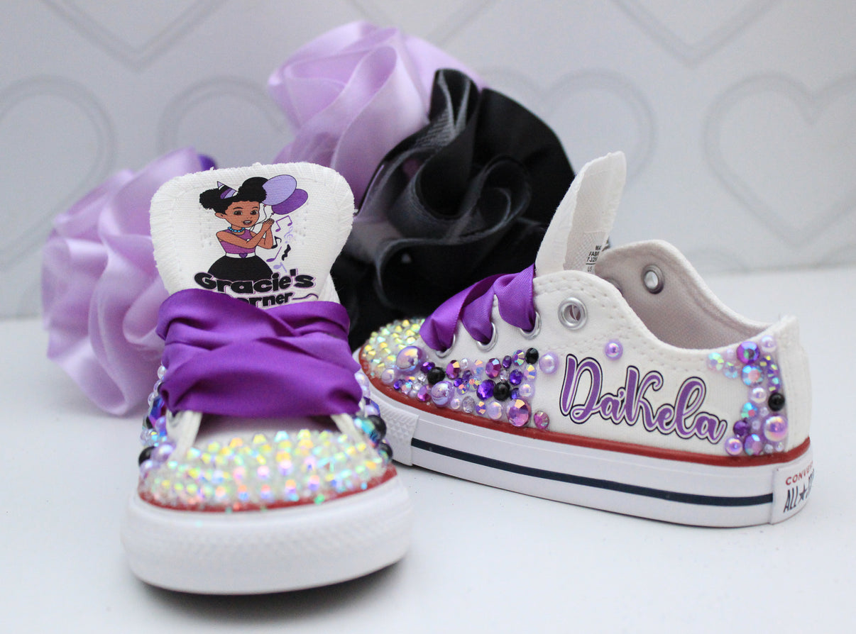 Gracie's corner shoes- Gracie's corner bling Converse-Girls Gracie's c ...