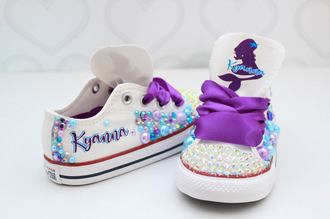 Mermaid shoes- Mermaid bling Converse-Girls Mermaid Shoes- Mermaid Con ...
