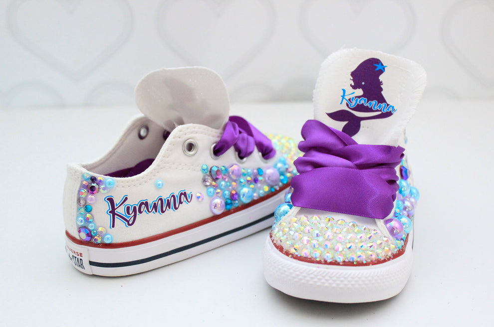 Mermaid shoes- Mermaid bling Converse-Girls Mermaid Shoes- Mermaid Con ...