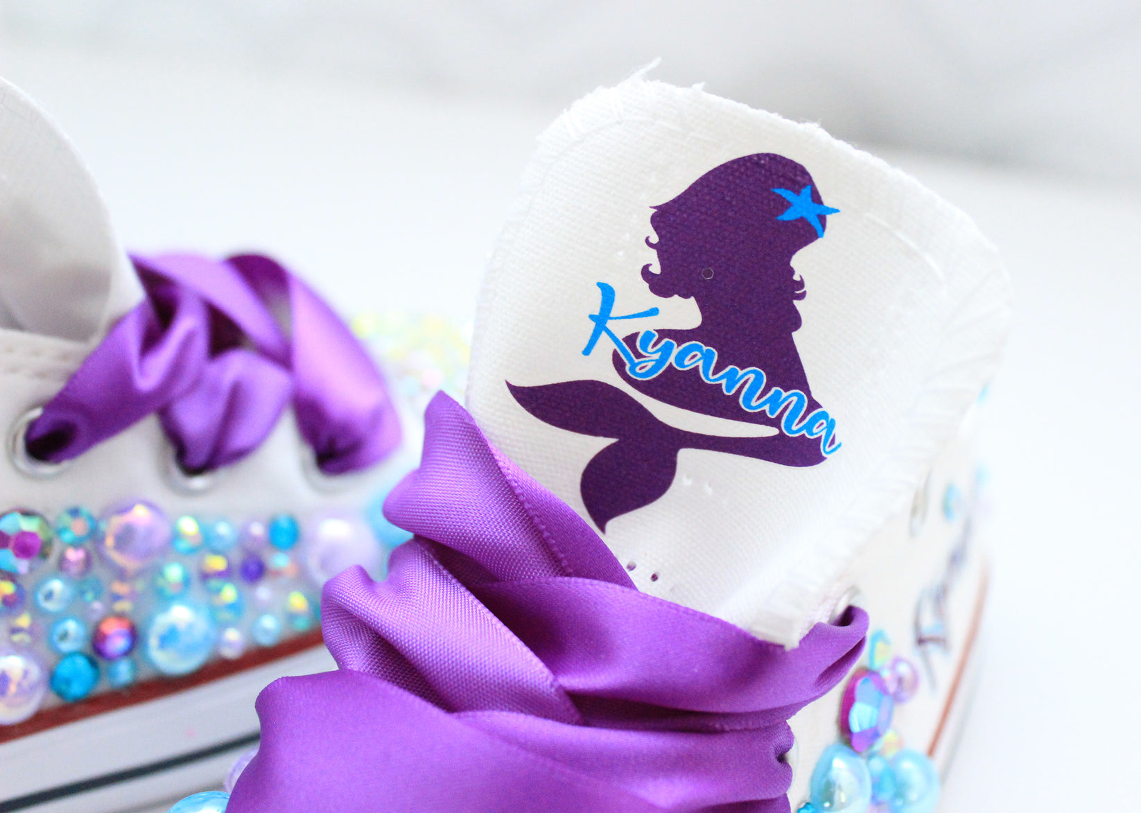 Mermaid shoes- Mermaid bling Converse-Girls Mermaid Shoes- Mermaid Con ...