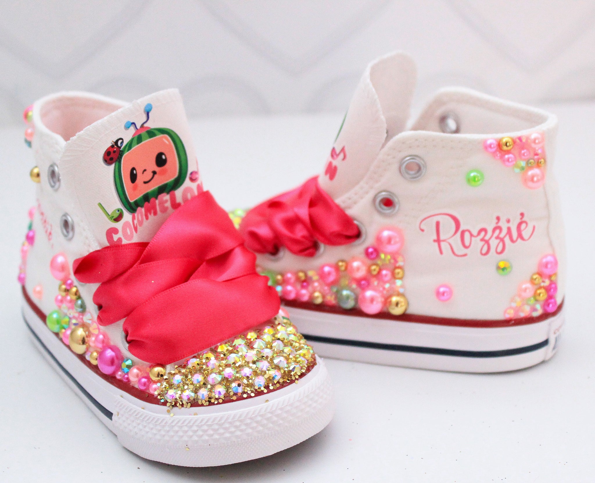 Cocomelon shoes- Cocomelon bling Converse-Girls Cocomelon Shoes-Cocome ...