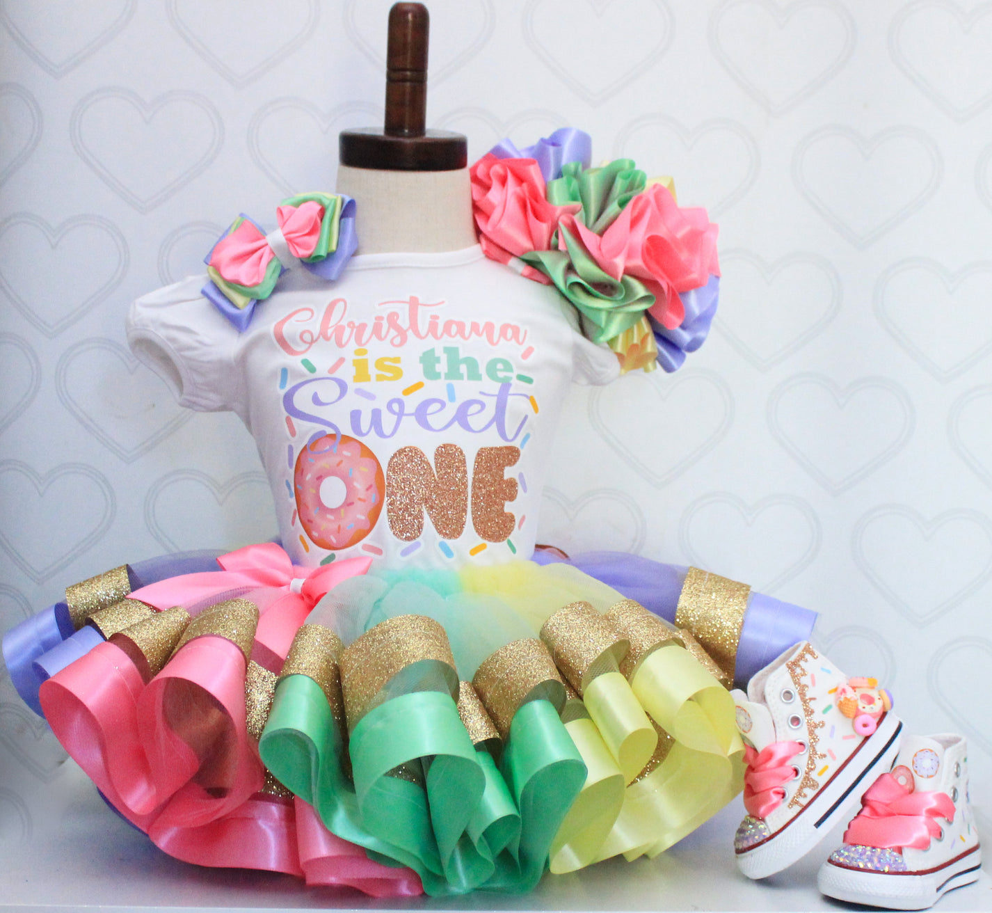 Donut Tutu set- Donut outfit-Donut dress- donut tutu-Rainbow Donut tut ...