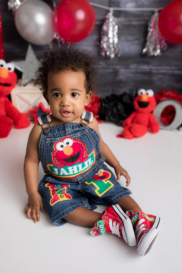 Elmo Overalls-Elmo Birthday Overalls-Elmo Birthday outfit – Pink Toes ...