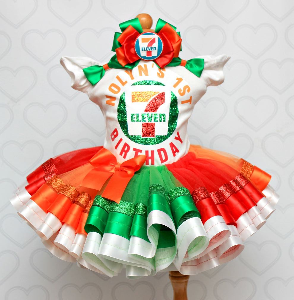 7 eleven tutu set- 7 eleven outfit-7 eleven dress – Pink Toes & Hair Bows