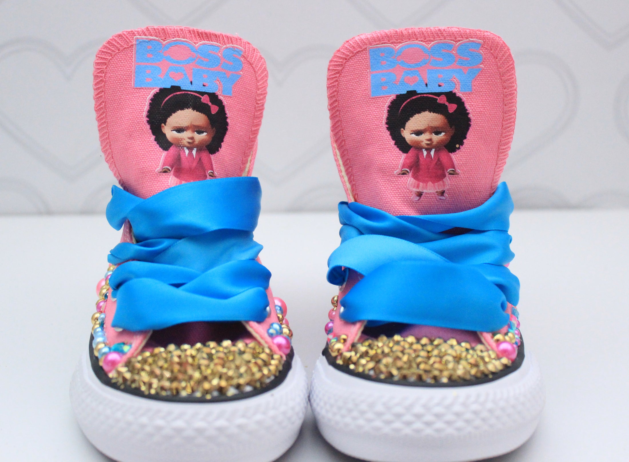 Boss Baby shoes- Boss baby bling Converse-Girls Boss baby Shoes- – Pink ...