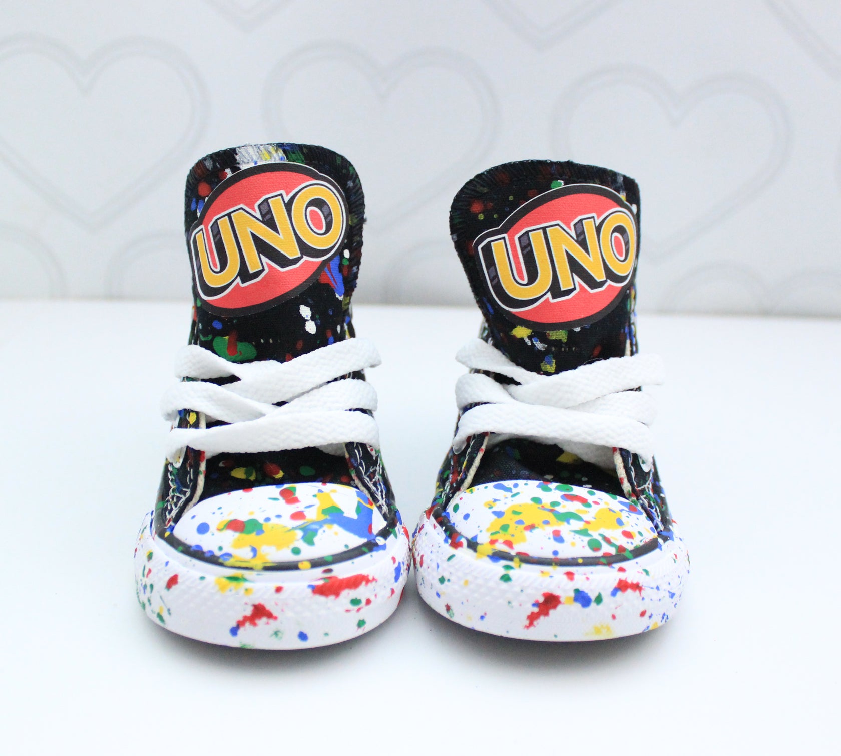 Uno shoes- Uno Converse-Boys Uno Shoes – Pink Toes & Hair Bows