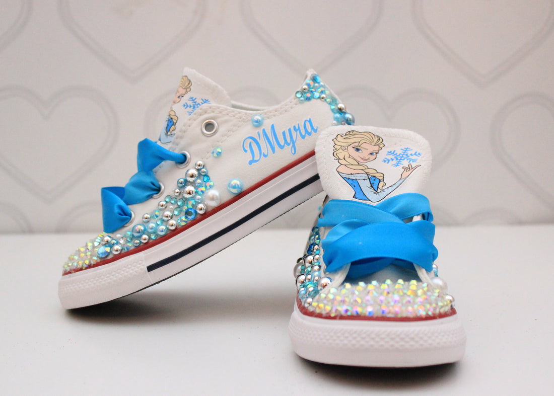 Frozen shoes- Frozen bling Converse-Girls Frozen Shoes-Elsa Shoes ...