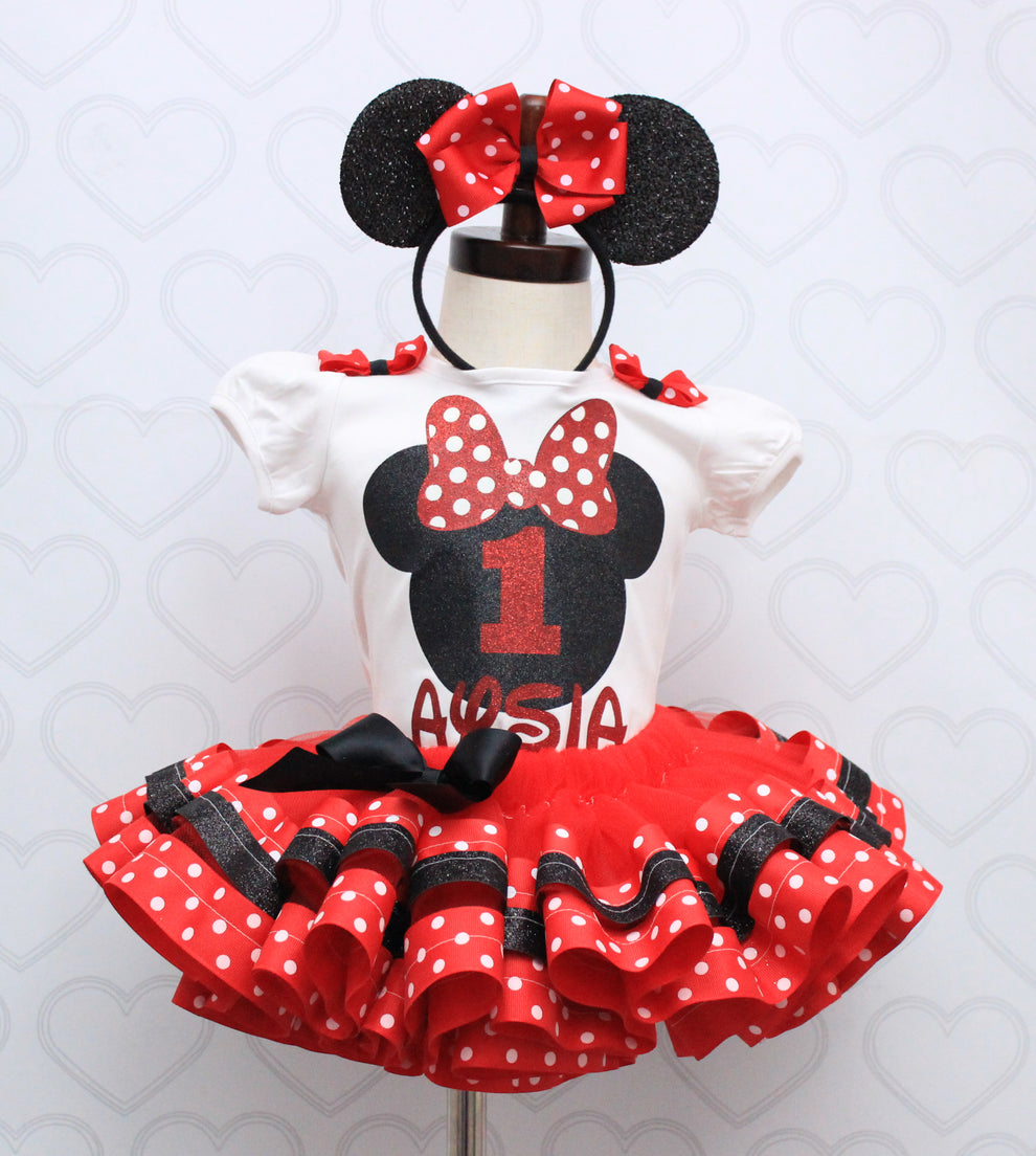 Mouse Tutu set- mouse outfit- mouse birthday outfit – Pink Toes & Hair Bows