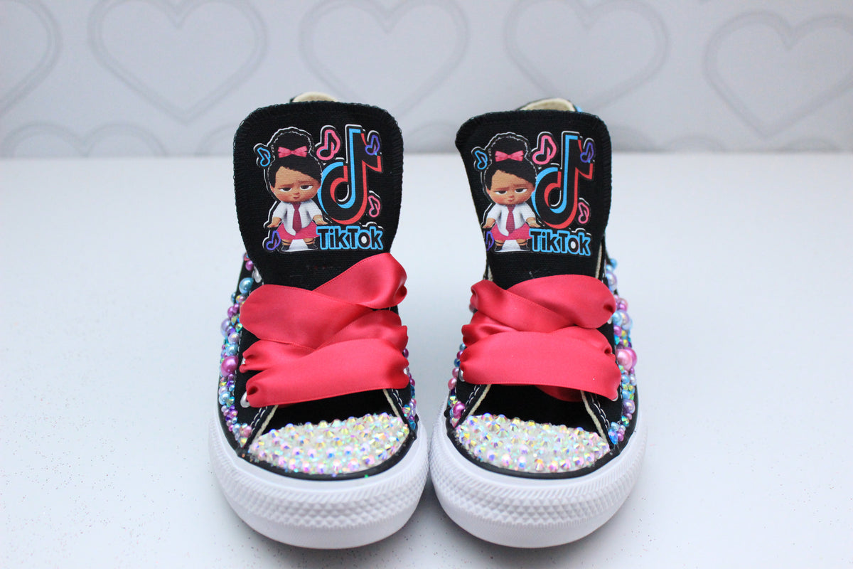 Tik tok shoes- Tik tok bling Converse-Girls Tik tok Shoes-Tik tok Conv ...