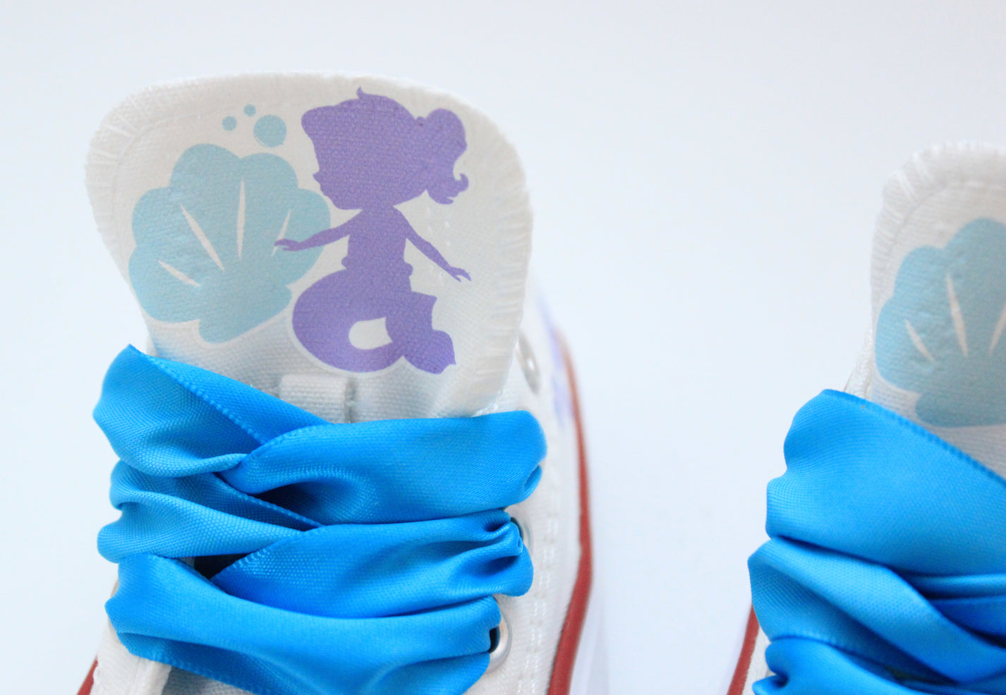 Mermaid shoes- Mermaid Converse-Mermaid Shoes – Pink Toes & Hair Bows