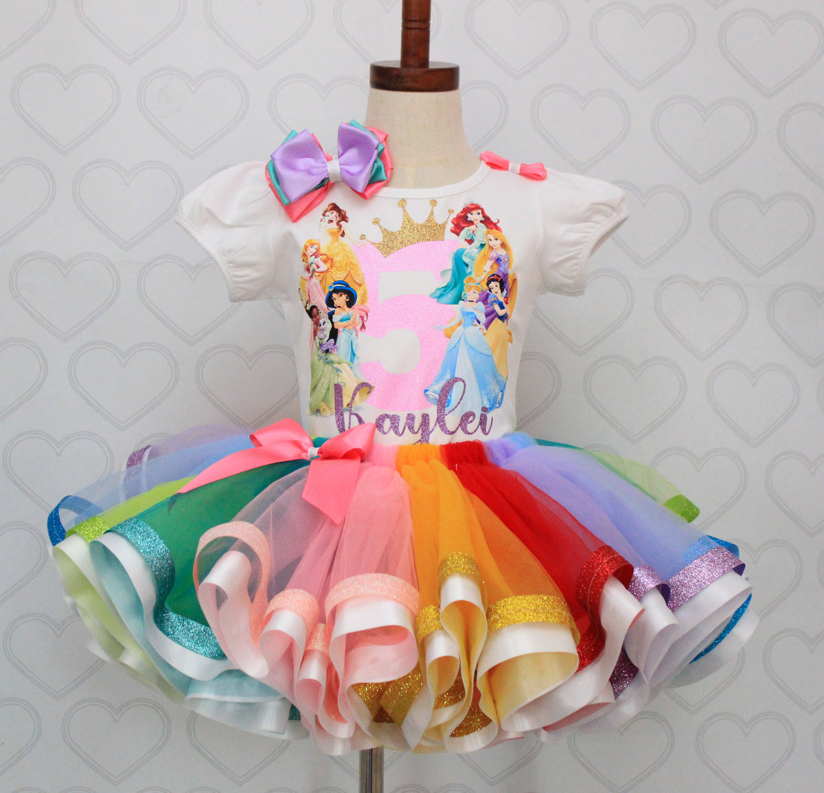 Princess tutu set- Princess outfit-Princess dress-Princess birthday ...