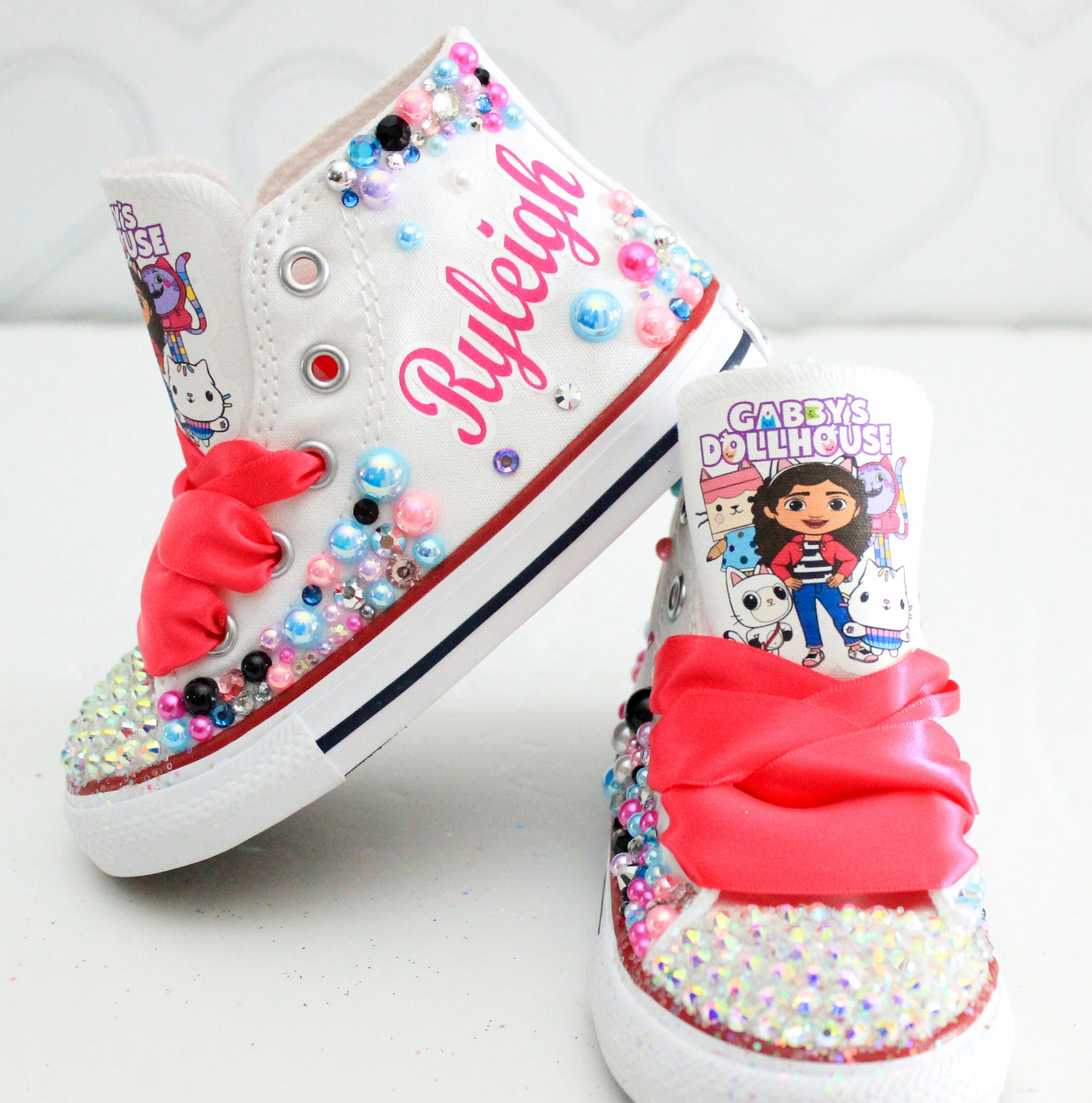 Gabby's dollhouse shoes-Gabby's dollhouse bling Converse-Girls Gabby's ...