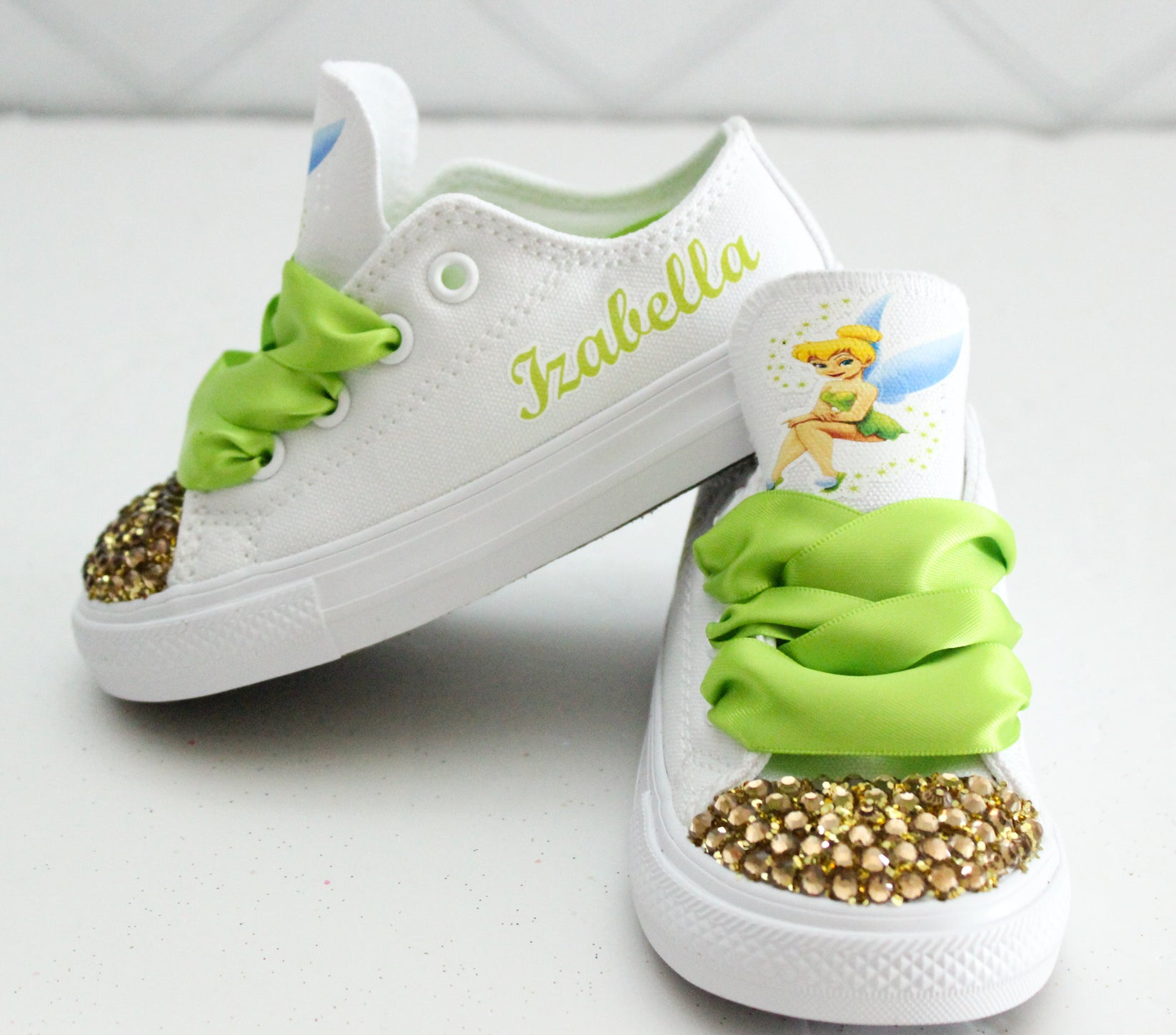 Tinkerbell shoes- Tinkerbell Converse-Girls Tinkerbell Shoes – Pink ...