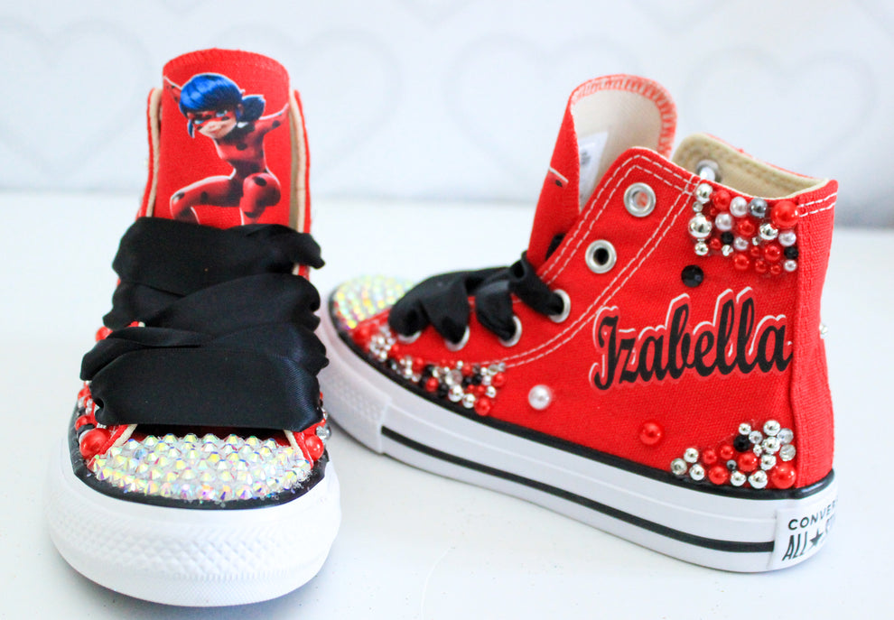 Miraculous ladybug shoes- Miraculous ladybug bling Converse-Girls Mira ...