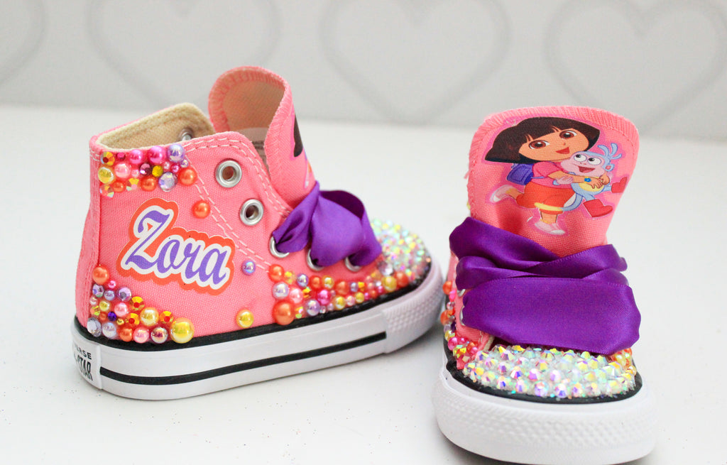 Dora the explorer shoes- Dora the explorer bling Converse-Girls Dora t ...