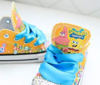 Spongebob shoes- Spongebob bling Converse-Girls Spongebob Shoes-Sponge ...