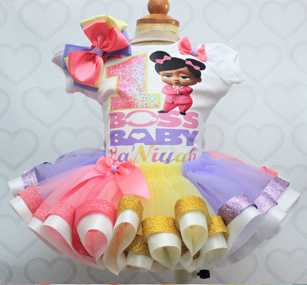 Boss Baby tutu set-Boss Baby outfit-Boss Baby dress-Pastel Boss baby o ...