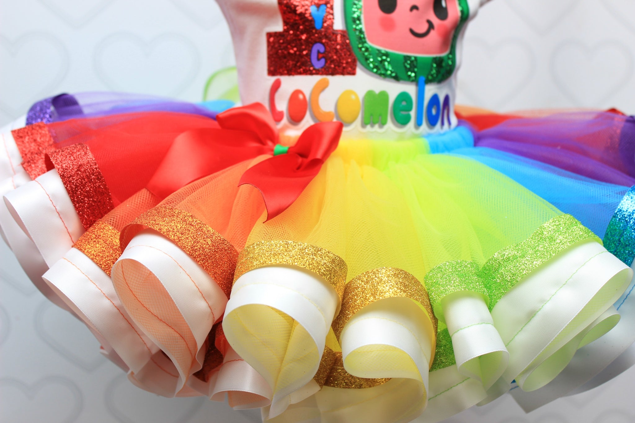 Cocomelon tutu set-Cocomelon outfit-Cocomelon dress – Pink Toes & Hair Bows