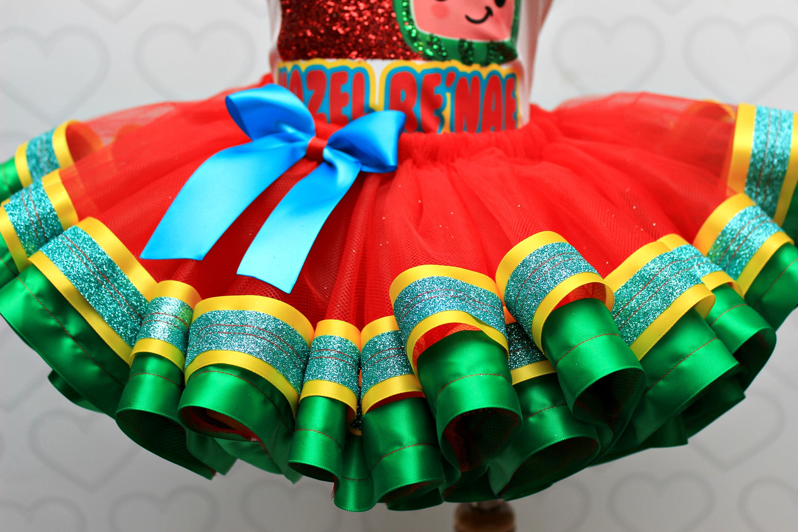 Cocomelon tutu set-Cocomelon outfit-Cocomelon dress – Pink Toes & Hair Bows