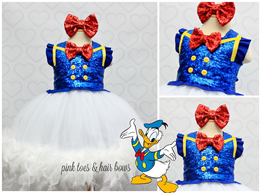 Donald Duck Tutu dress- Donald Duck tulle dress- Donald Duck dress- Do ...