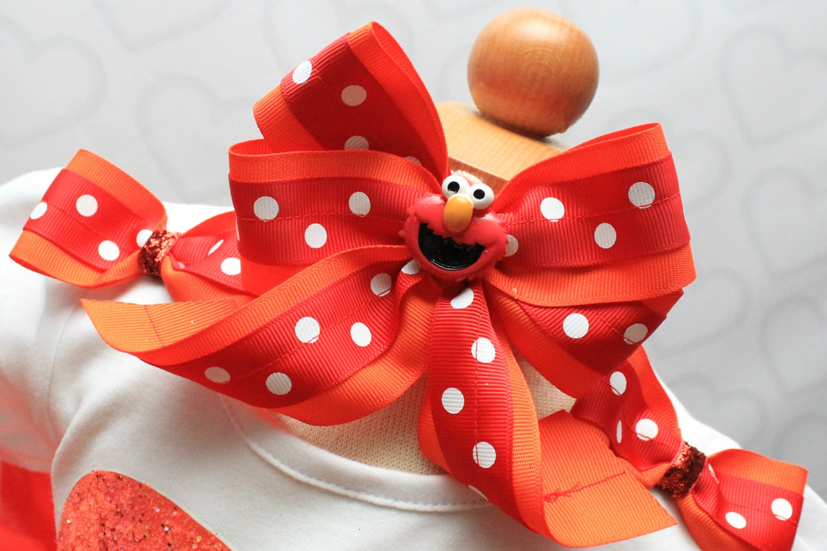 Elmo tutu set-Girly Elmo tutu set-Girl Elmo outfit-Elmo ribbon trim se ...