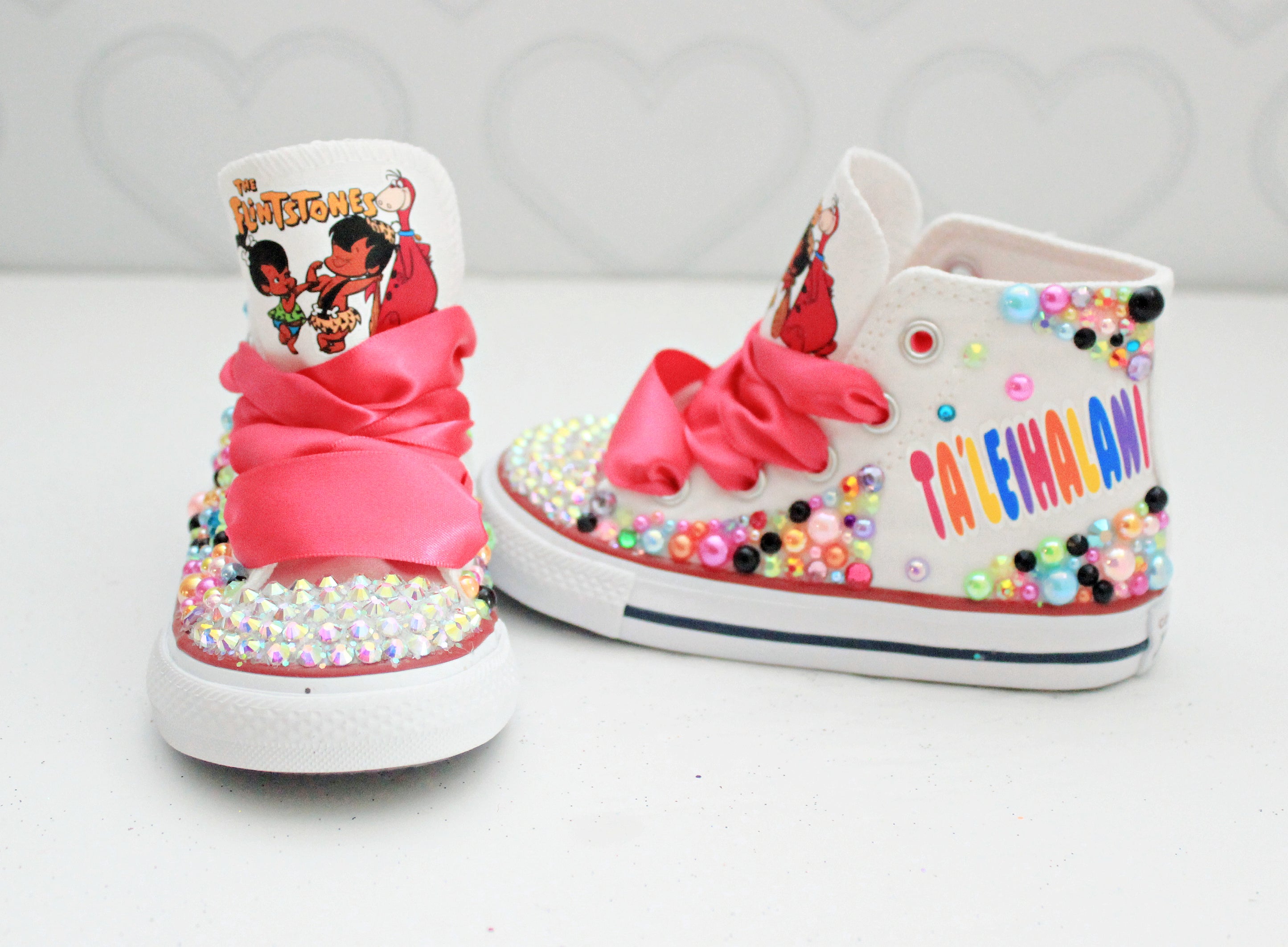 Flintstone shoes- Flintstone bling Converse-Girls Flintstone Shoes-Fli ...