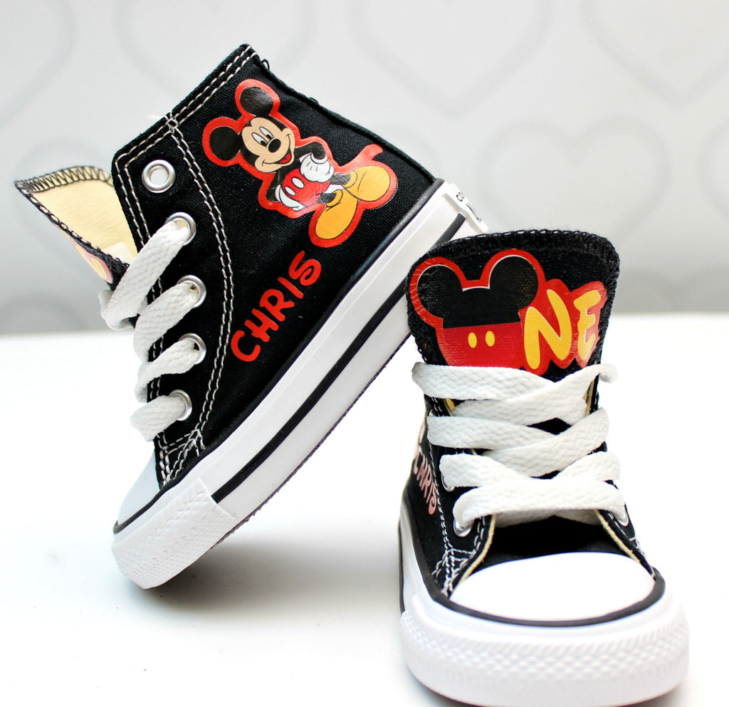 Mickey Mouse shoes-Mickey Mouse Converse-Boys Mickey Mouse Shoes – Pink ...