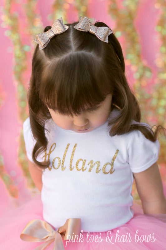 Pink and gold Tutu Set – Pink Toes & Hair Bows