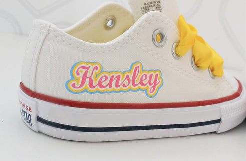 Spongebob shoes- Spongebob Converse-Spongebob Shoes – Pink Toes & Hair Bows