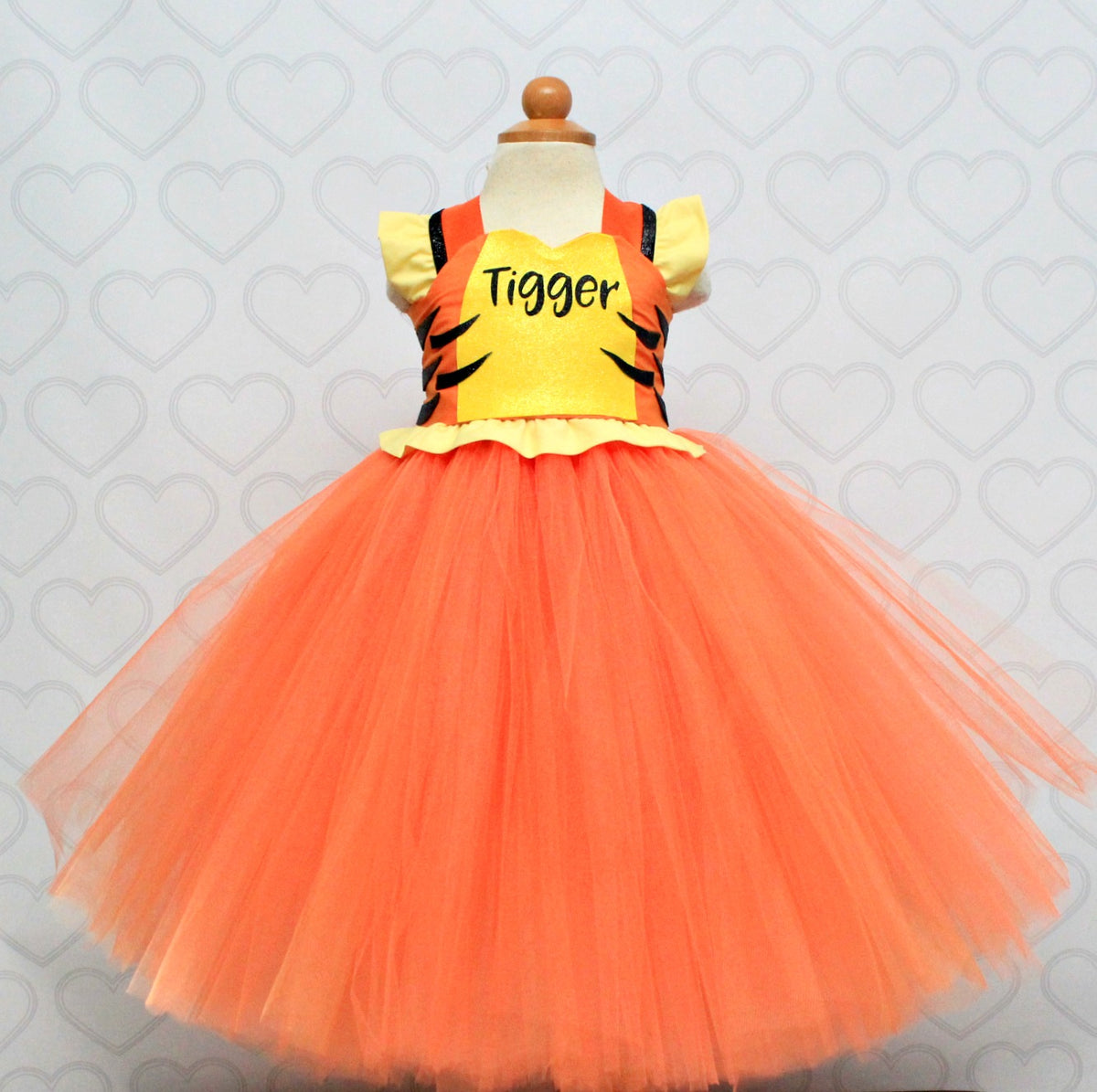 Tigger Costume- Tigger Tutu Dress- Tigger dress – Pink Toes & Hair Bows