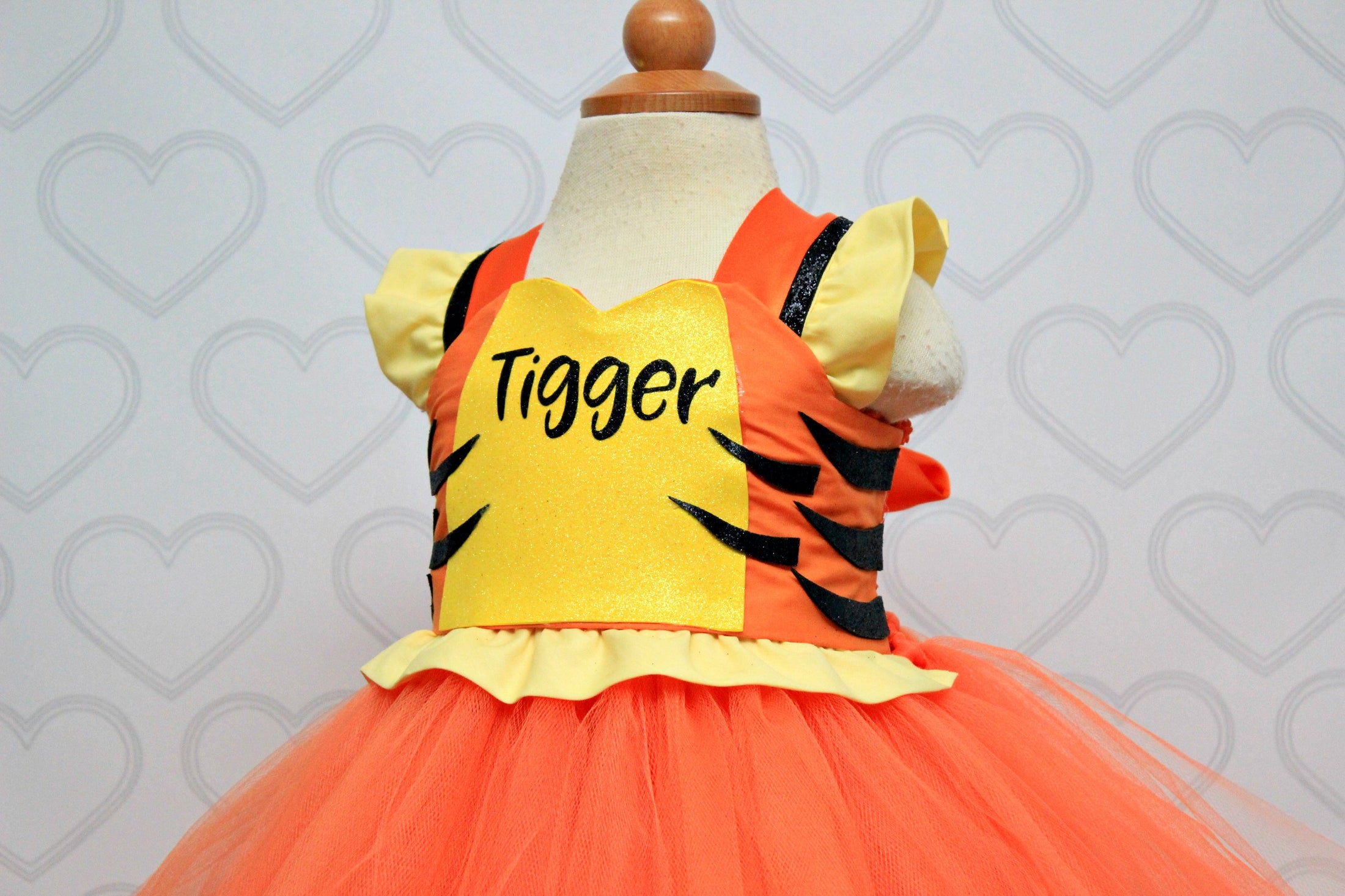 Tigger Costume- Tigger Tutu Dress- Tigger dress – Pink Toes & Hair Bows
